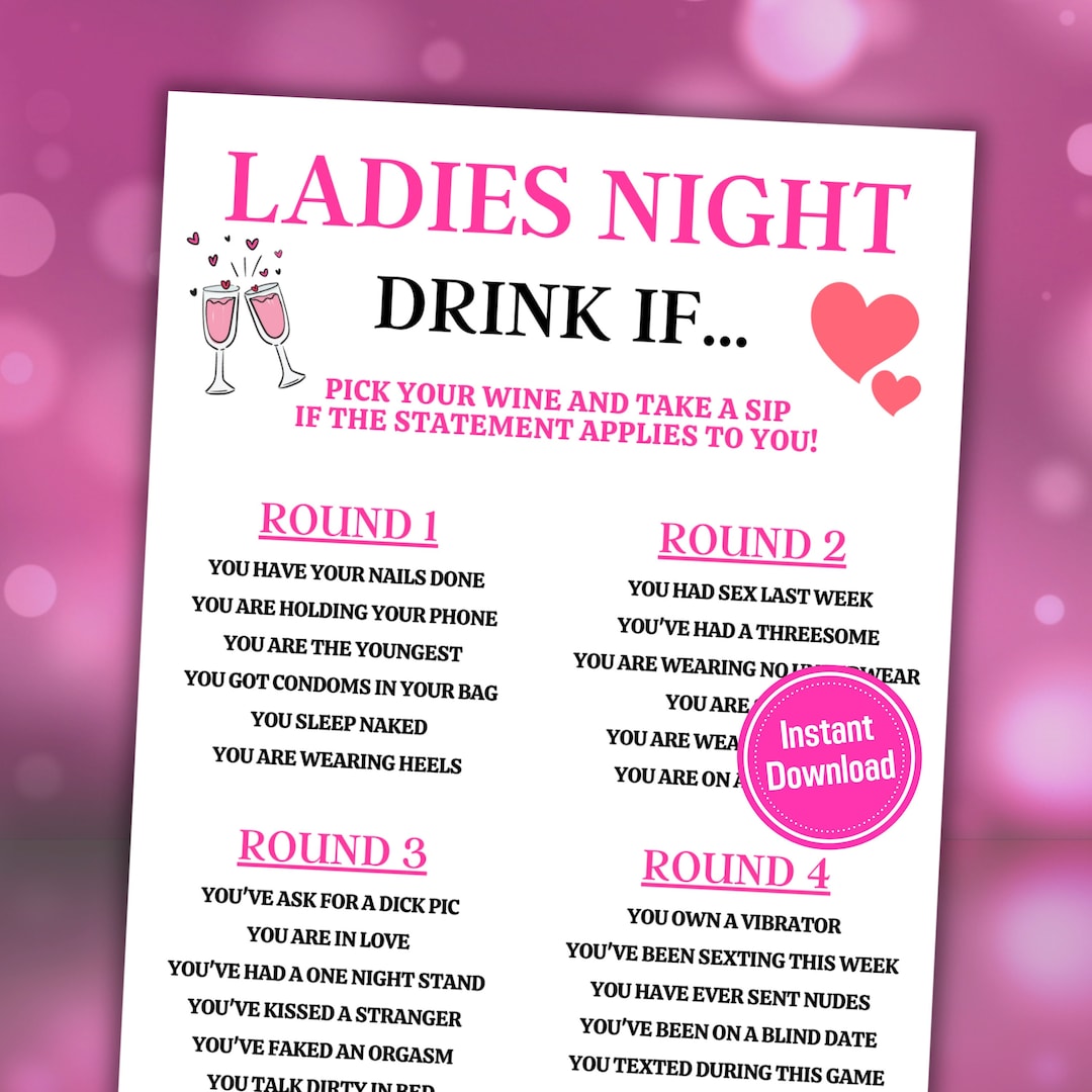 Ladies Night Drink If Game | Printable Bar Drinking Game | Girls Night ...