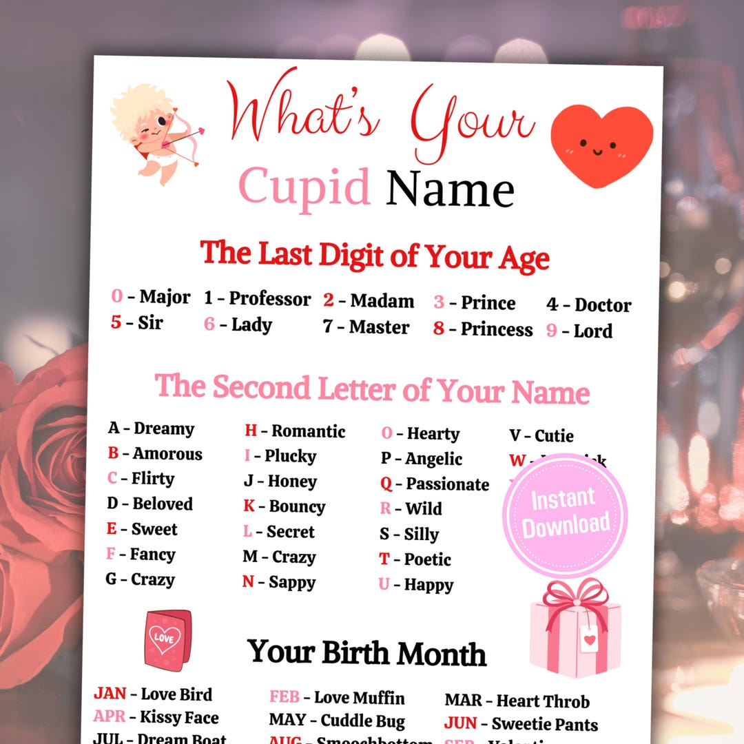 What's Your Cupid Name Game | Valentines Day Eros Name Generator ...