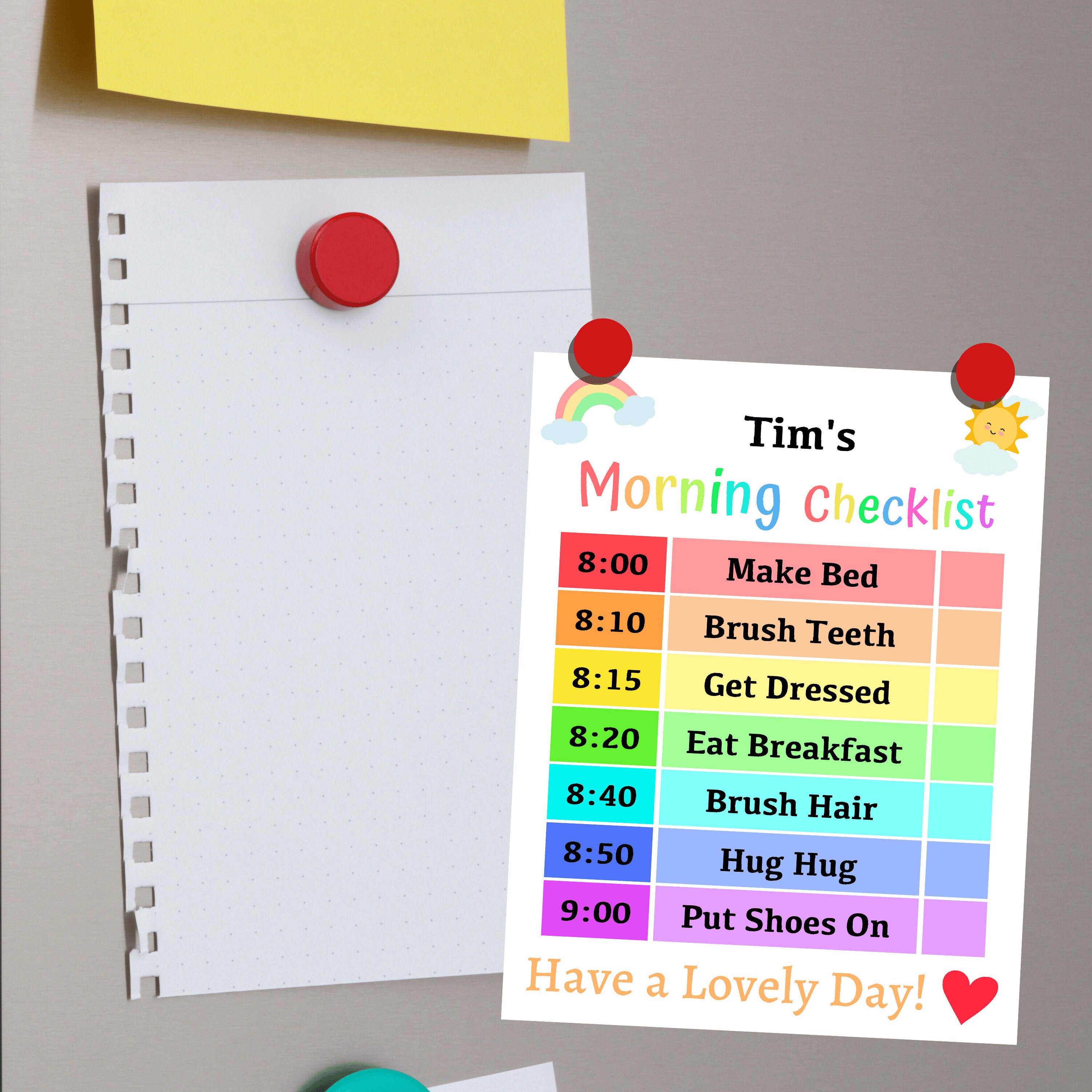 Editable Morning and Bedtime Checklist All Color Bundle Kids Routine ...