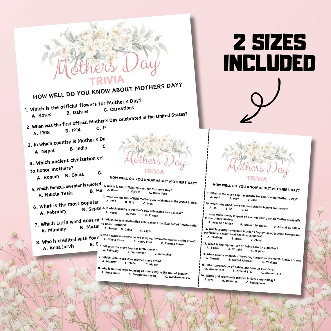 Mothers Day Trivia Game | Mother's Day Quiz for Adults & Kids | Mothers ...