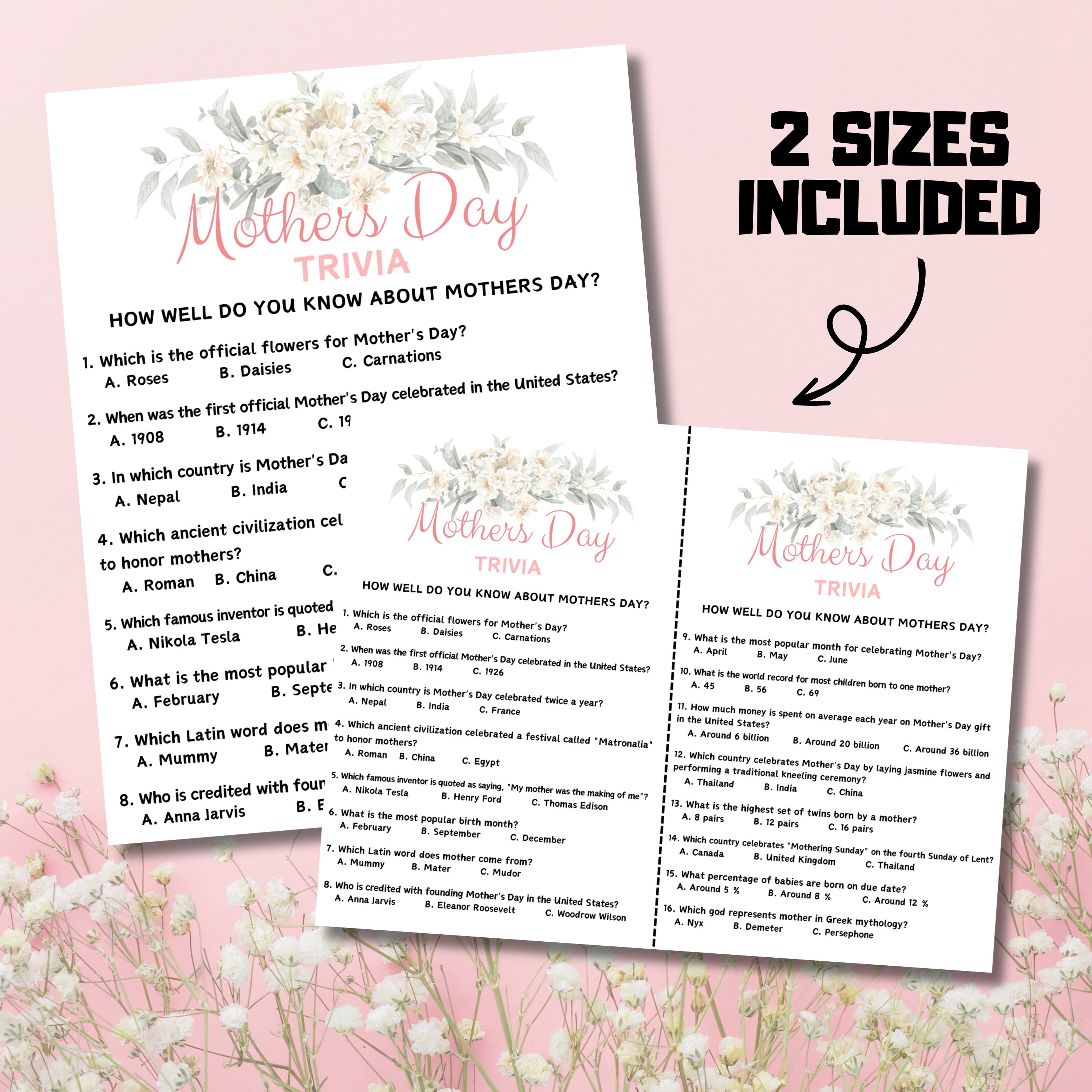 Mothers Day Trivia Game | Mother's Day Quiz for Adults & Kids | Mothers ...