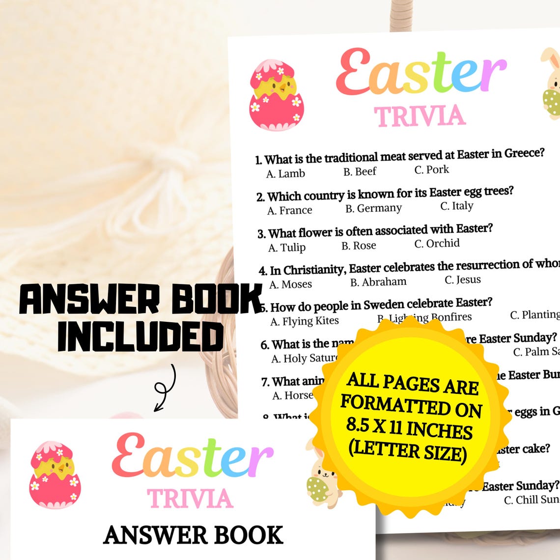 Easter Trivia Game | Easter Party Trivia Quiz | Easter Activity ...