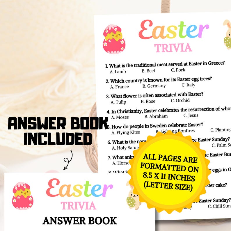Easter Trivia Game | Easter Party Trivia Quiz | Easter Activity ...