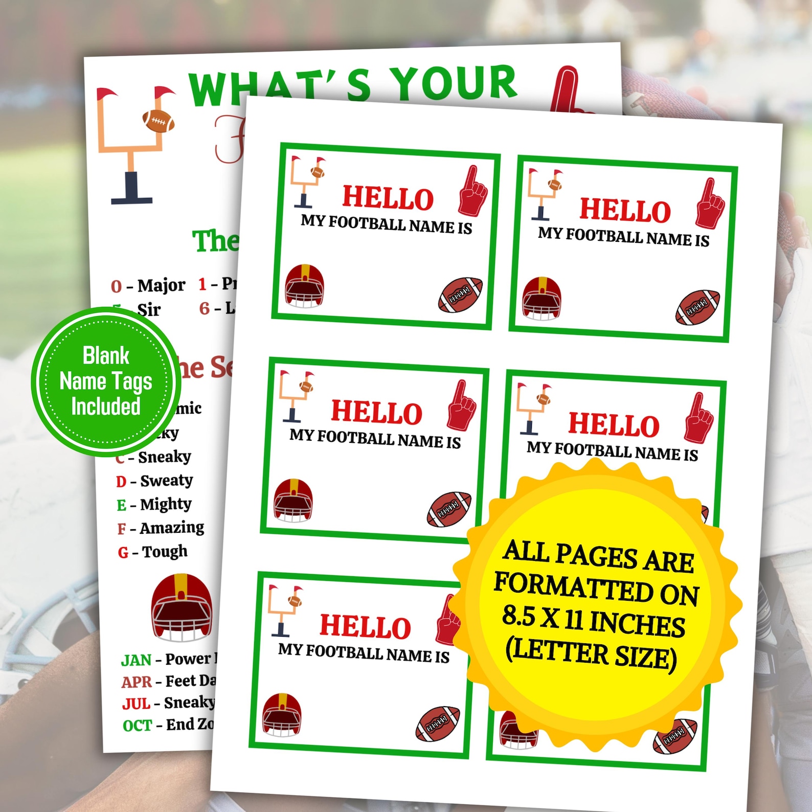 What's Your Football Name Game | American Football Name Generator ...