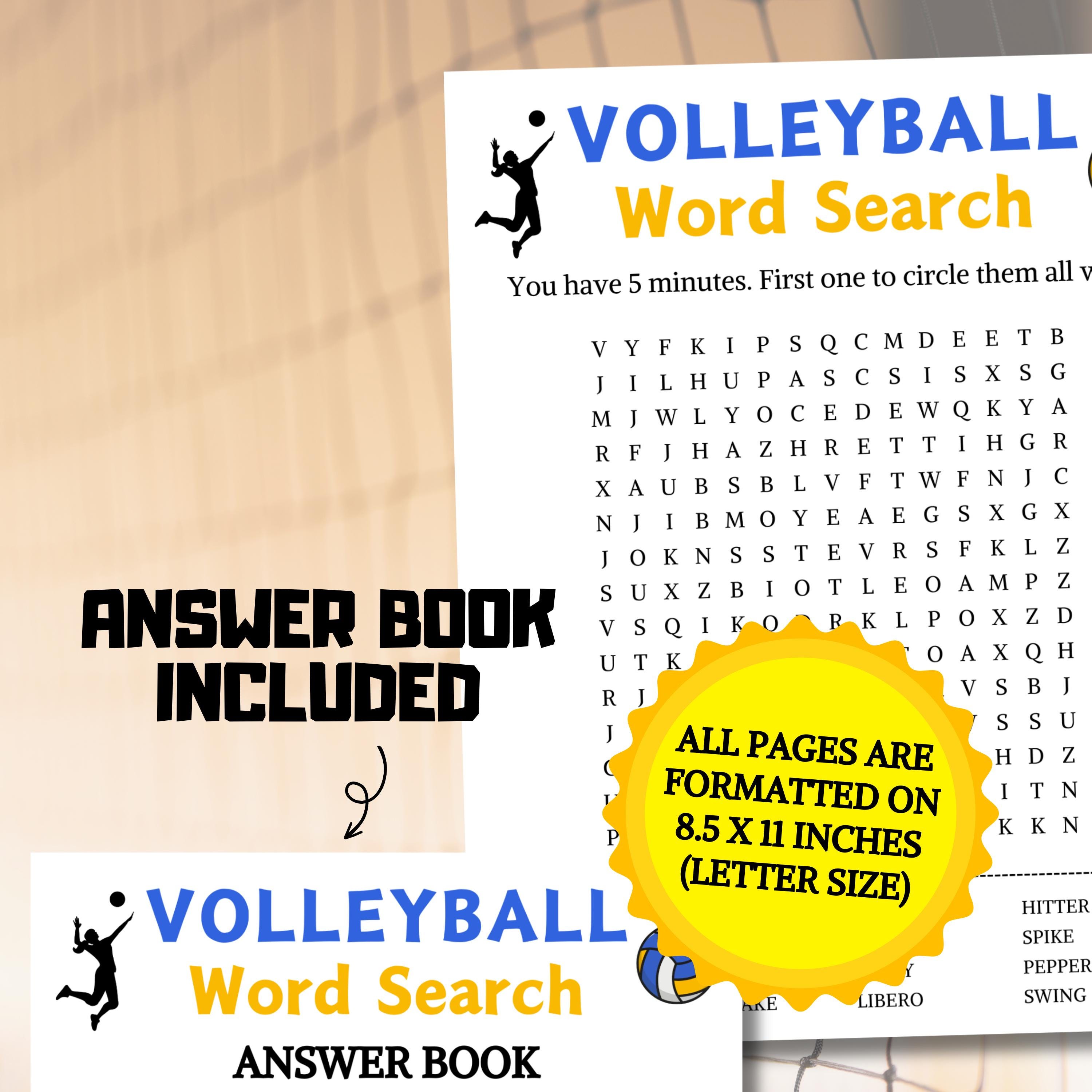 Volleyball Word Search Game | Volleyball Word Find Game | Volleyball ...