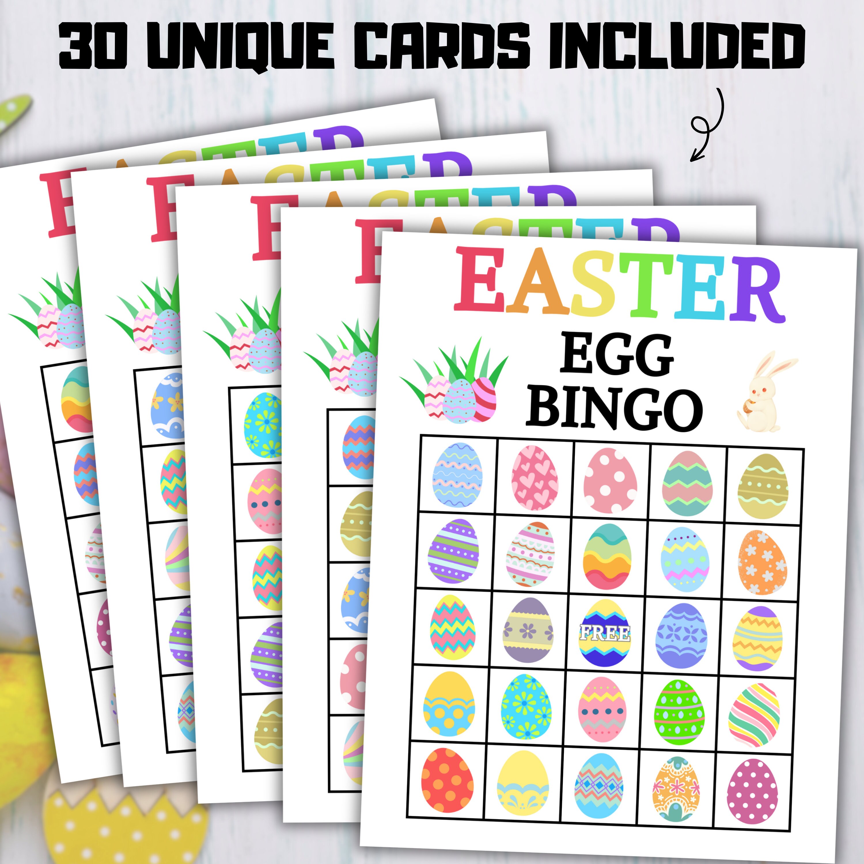 30 Easter Egg Bingo Game Bingo Easter Classroom Activity Easter Bingo ...