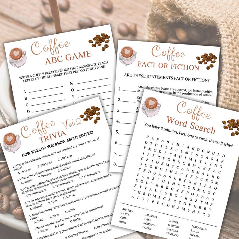 Coffee Party Game Bundle | 15 Coffee Party Games BEST Price Bundle ...
