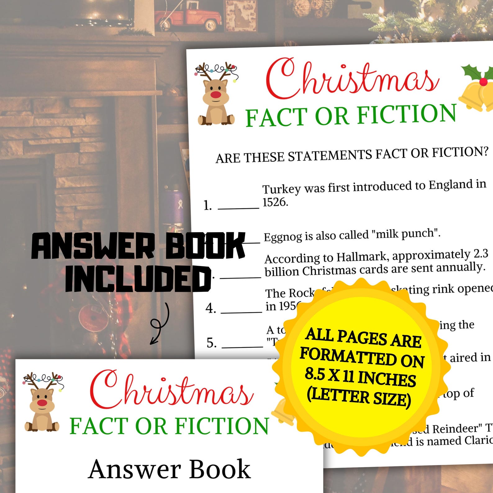 Christmas Fact or Fiction Game | Christmas True or False Game ...