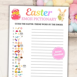 Easter Emoji Pictionary Game | Printable Easter Party Word Game ...