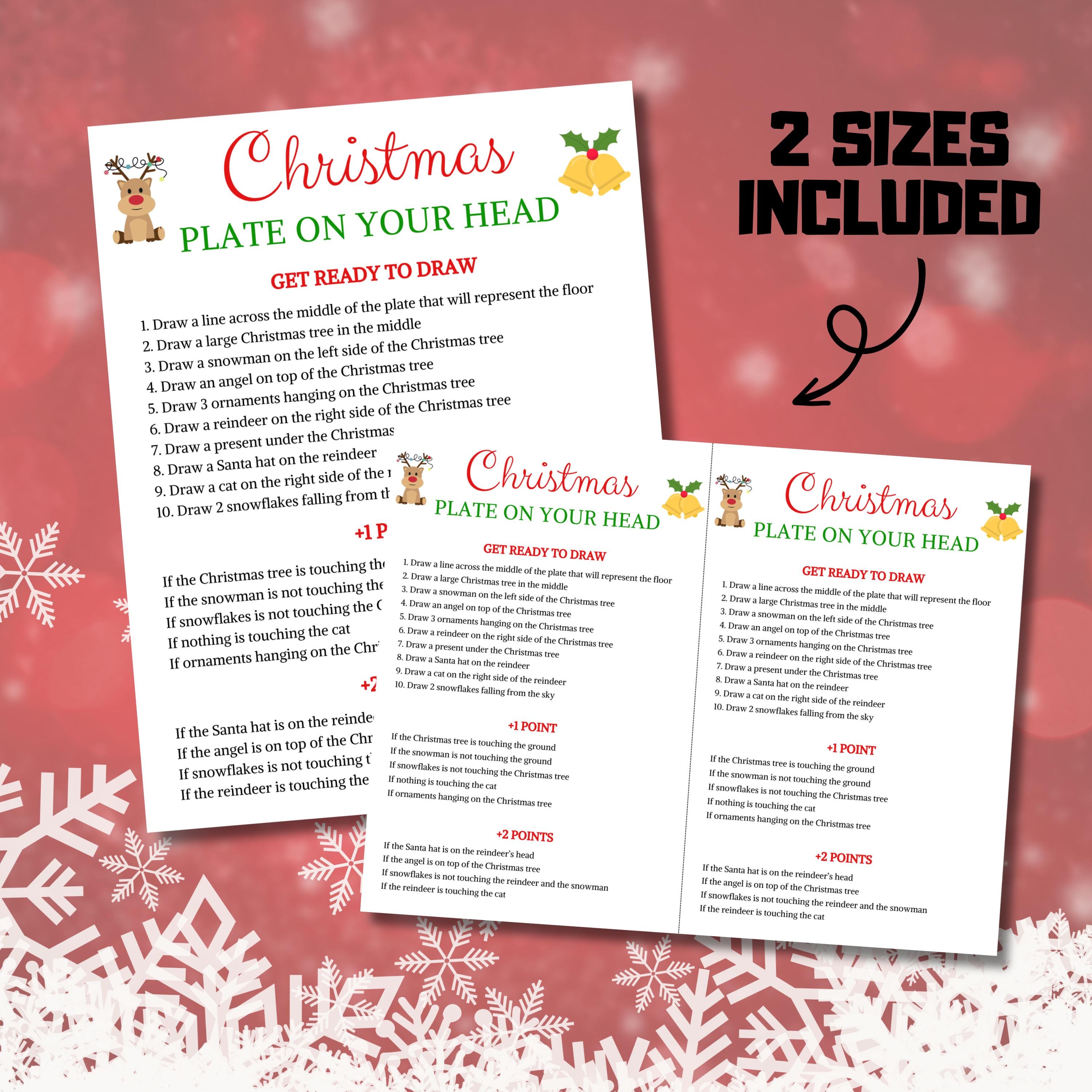 Christmas Plate on Your Head Game | Hilarious Christmas Drawing Game ...