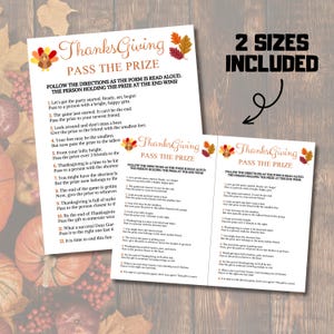 Thanksgiving Pass the Prize Game | Friendsgiving Pass the Gift Game ...