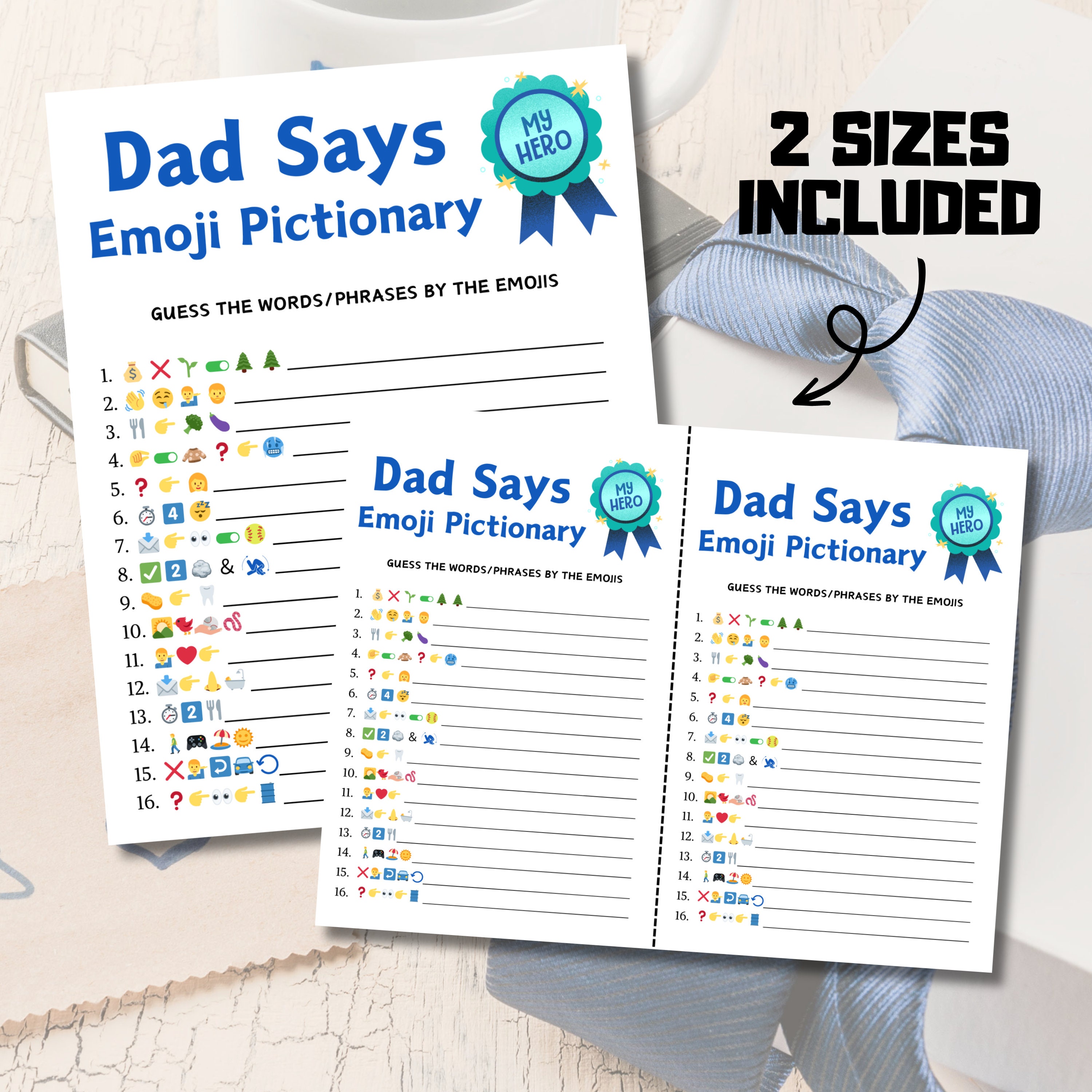 Fathers Day Dad Says Emoji Pictionary Game | Funny Fathers Day Game for ...