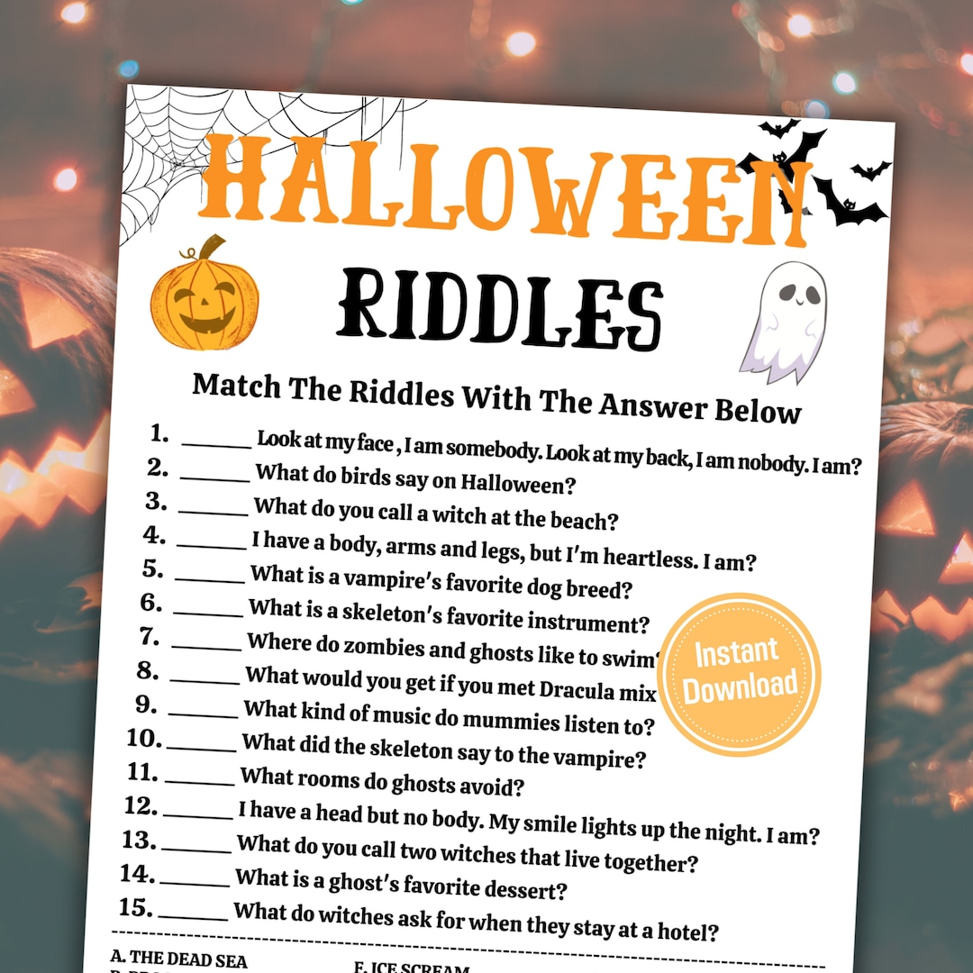 Halloween Riddles Game | Halloween Riddle Me This Game | Halloween ...