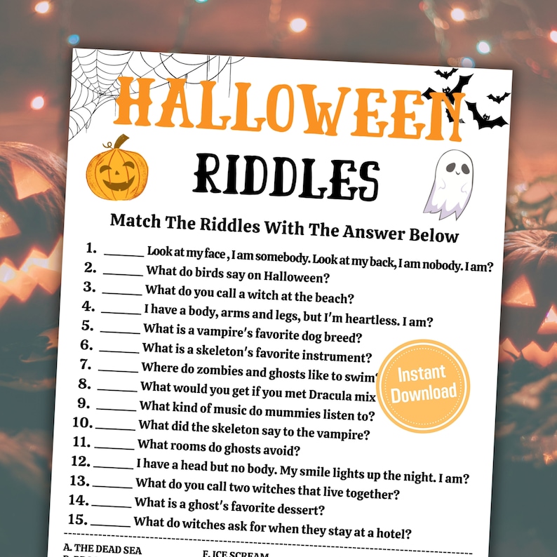Halloween Riddles Game | Halloween Riddle Me This Game | Halloween ...
