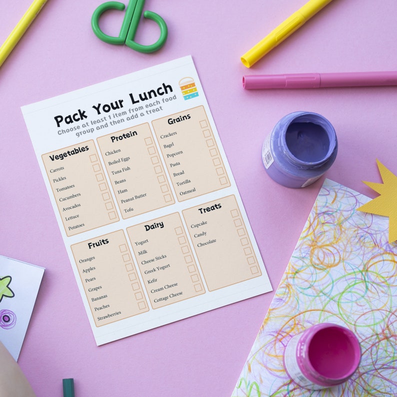Pack Your Lunch Checklist Warm Color Tone Pack Your Own - Etsy