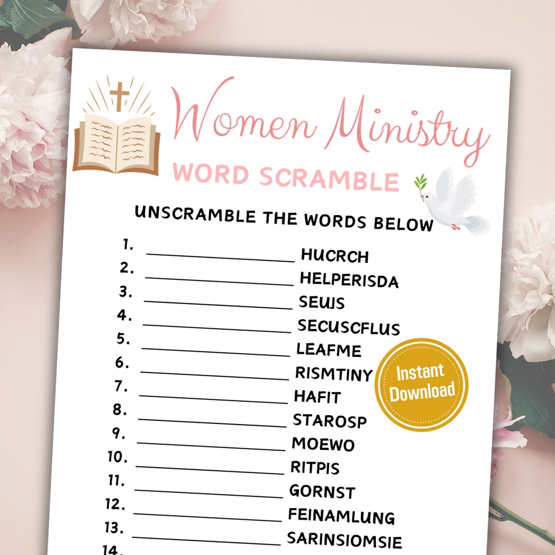 Women Ministry Word Scramble Game | Women Ministry Word Puzzle Games ...