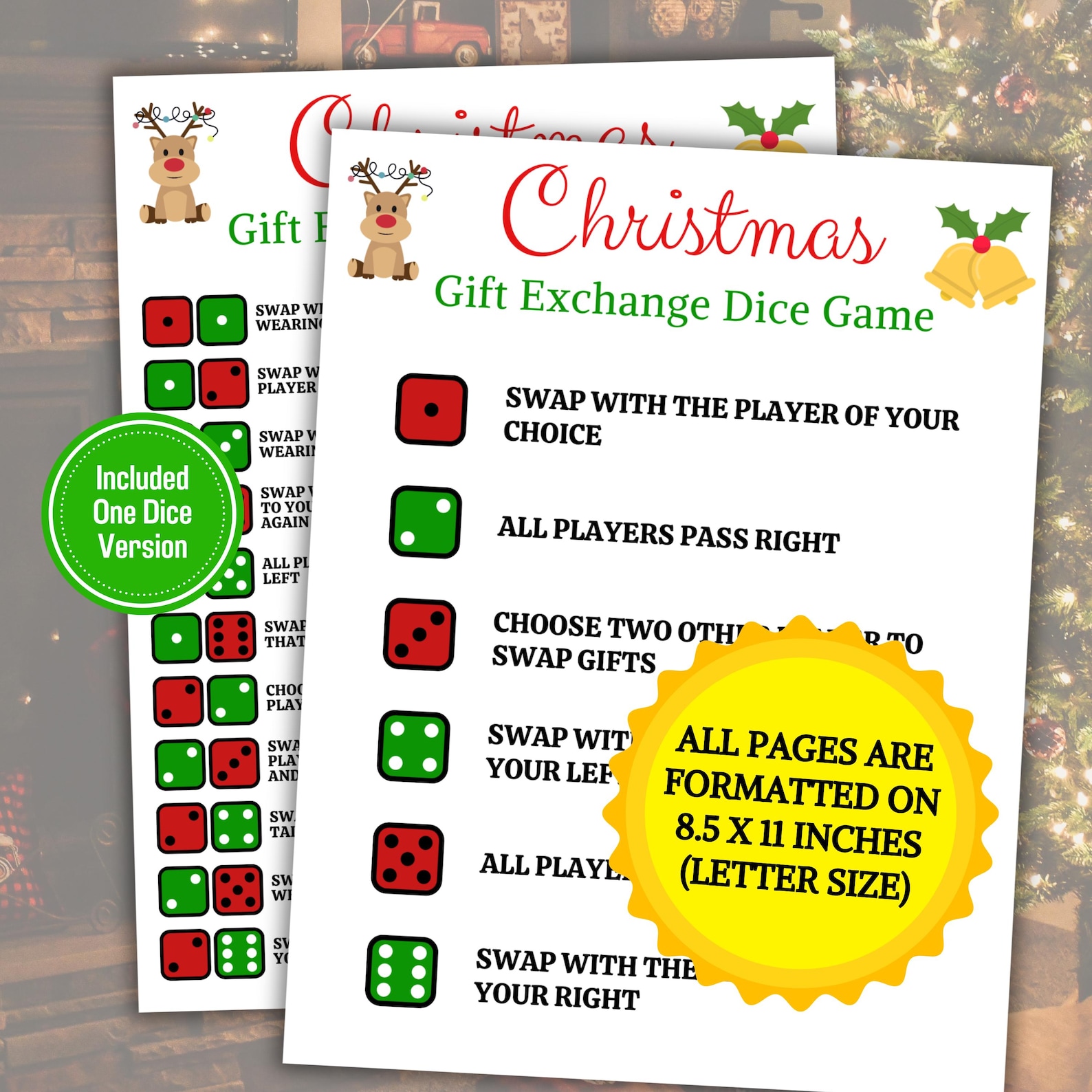 Christmas Gift Exchange Dice Game | Gift Swap Game | Printable ...