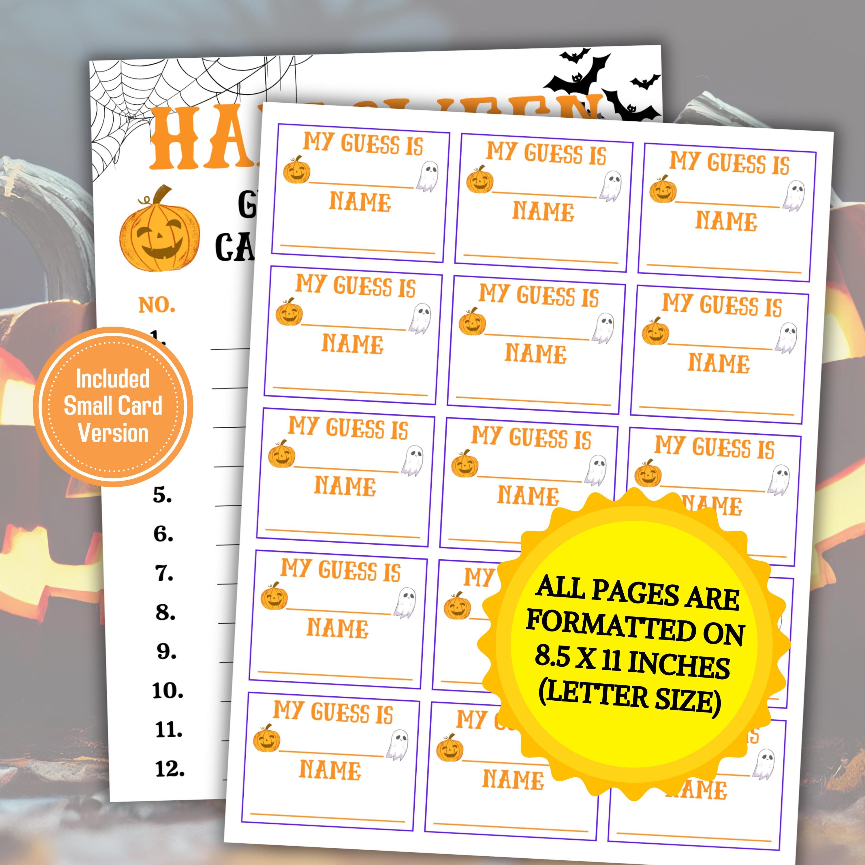Guess How Many Candies Game | Guess How Many Halloween | Printable ...