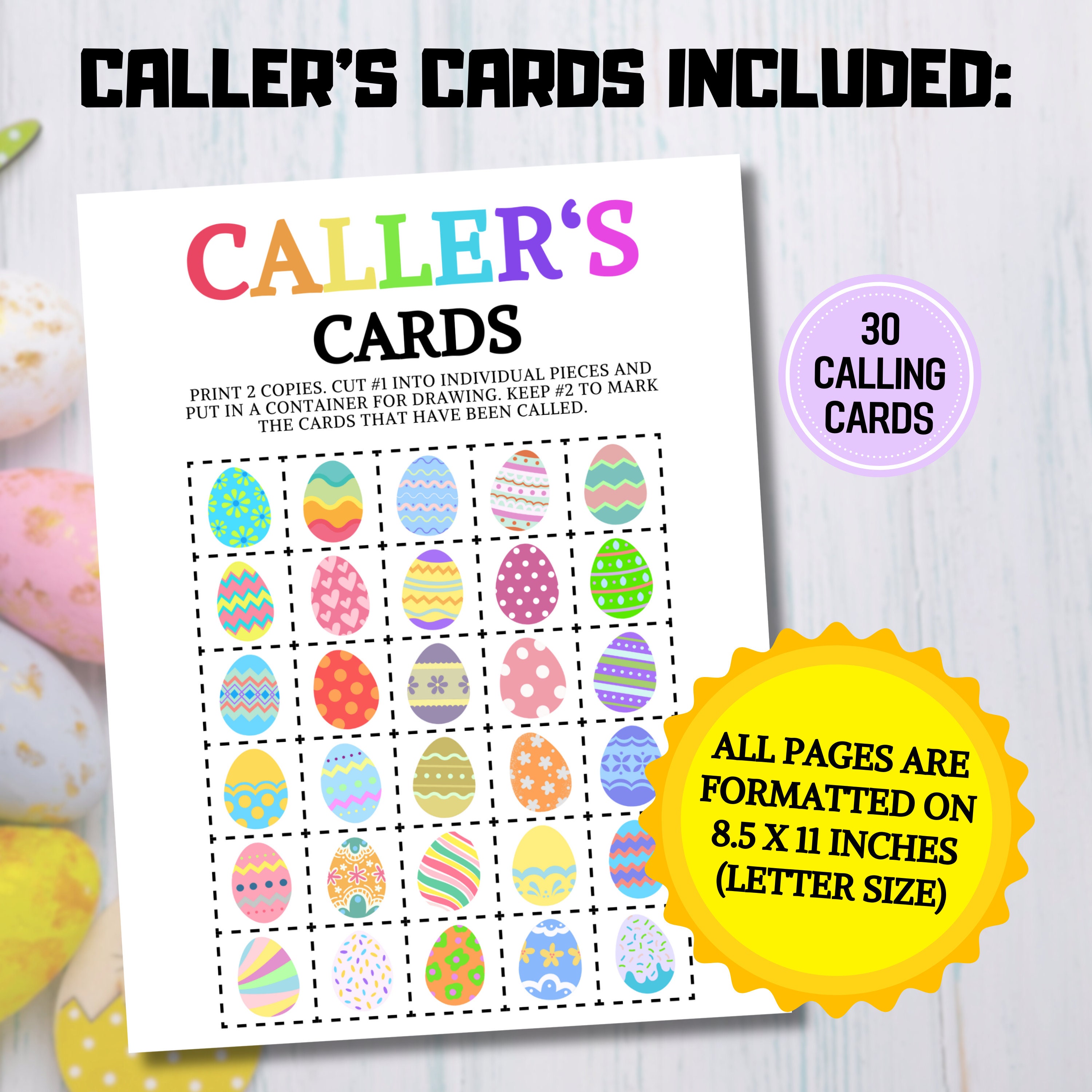 30 Easter Egg Bingo Game Bingo Easter Classroom Activity Easter Bingo ...