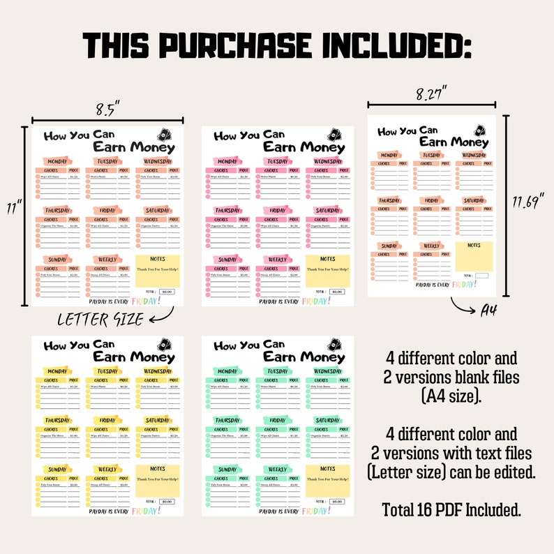 Customizable Reward System for Children Warm Color Tone Editable ...