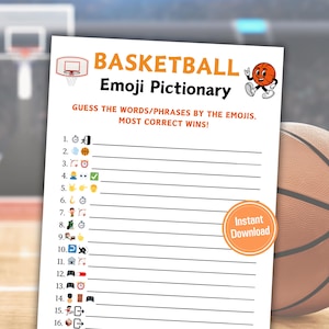 Basketball Emoji Pictionary Game | NBA Emoji Puzzle Game | Basketball ...