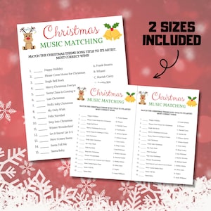 Christmas Music Matching Game | Christmas Song Match Game | Printable ...