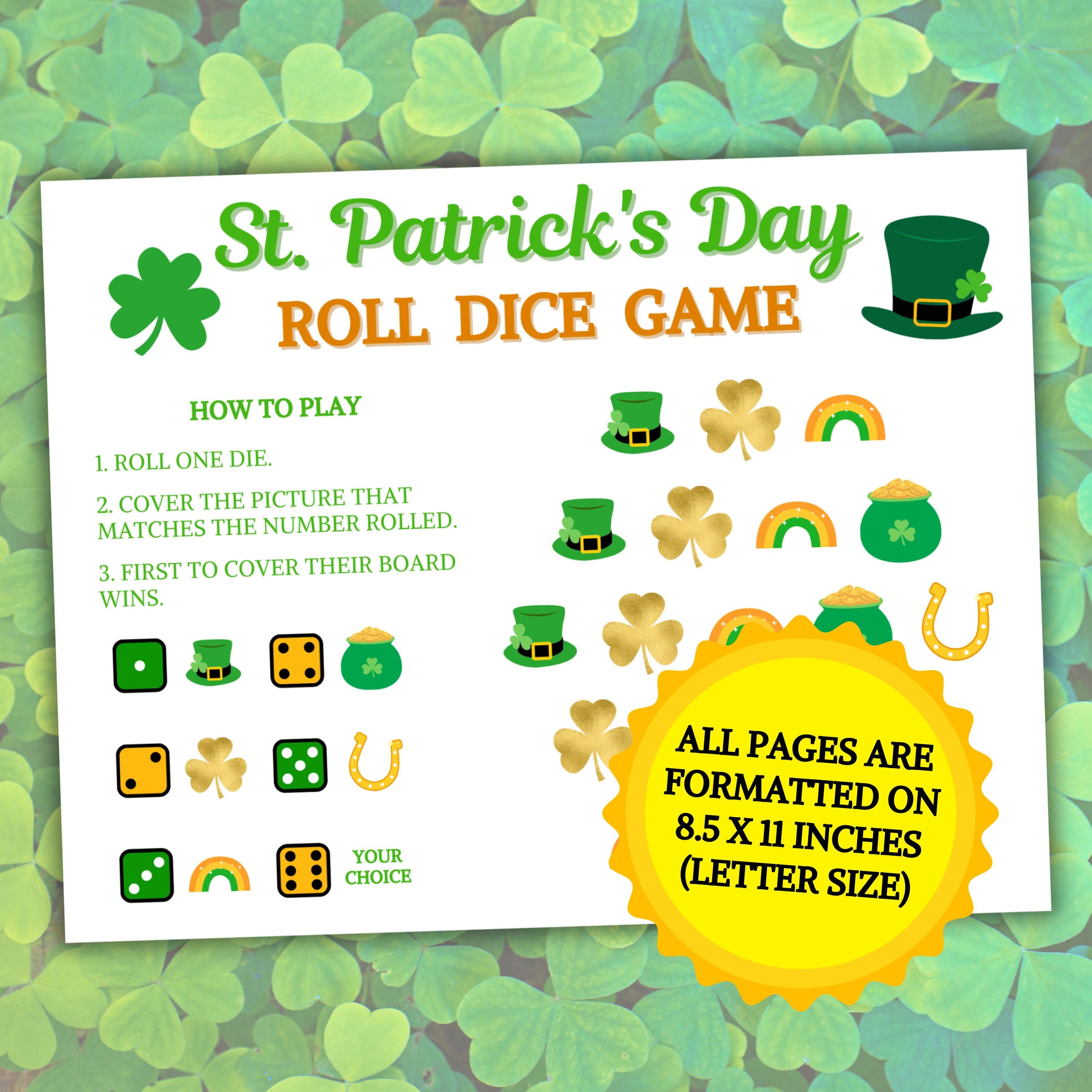 St. Patrick's Day Roll Dice Game | Printable St. Patrick's Day ...