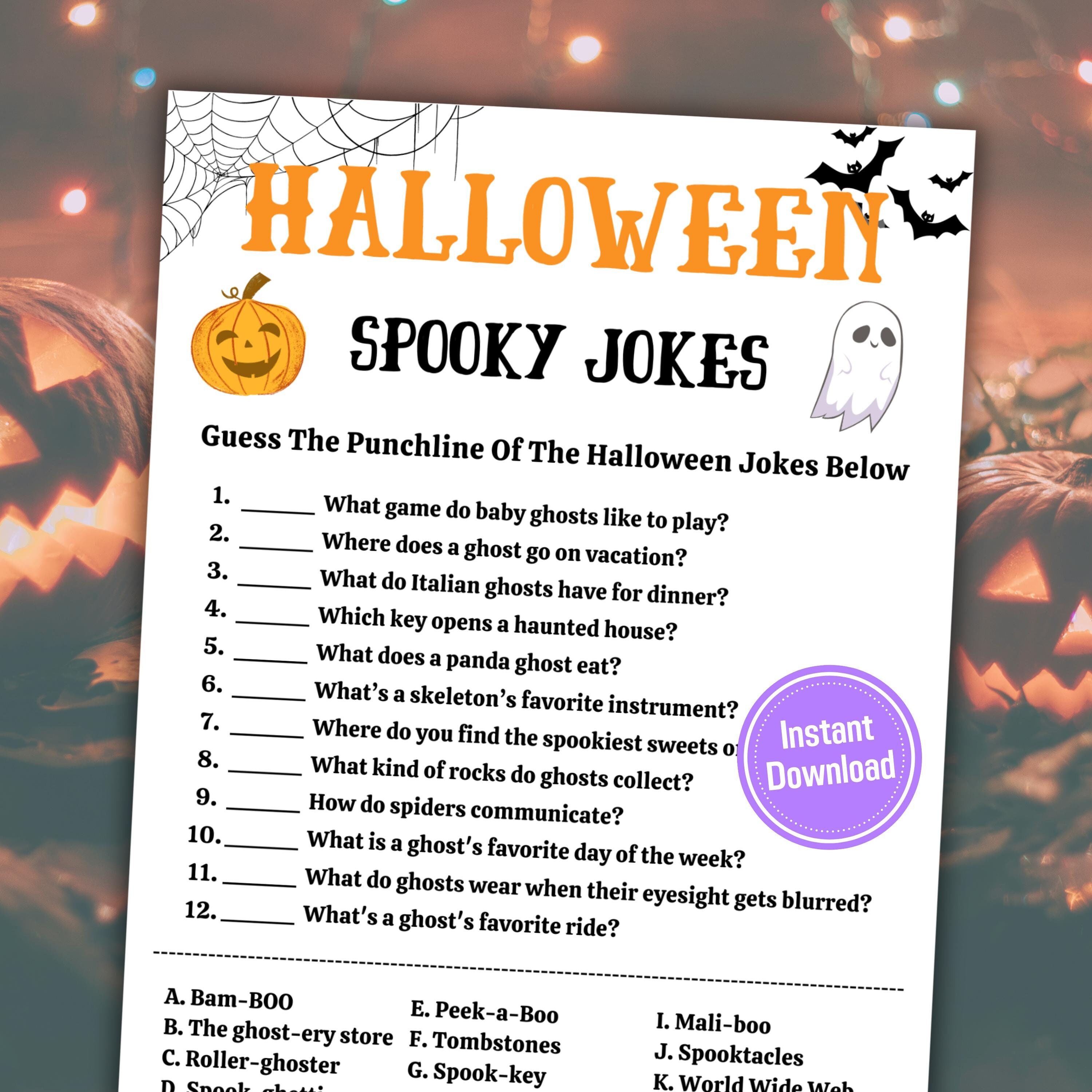 Halloween Spooky Jokes Game | Hilarious Halloween Game | Printable ...