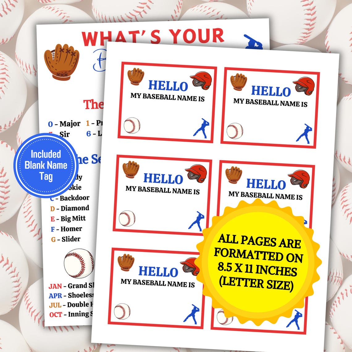 What's Your Baseball Name Game | Printable Baseball Name Creator ...