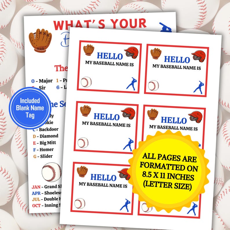 What's Your Baseball Name Game | Printable Baseball Name Creator ...