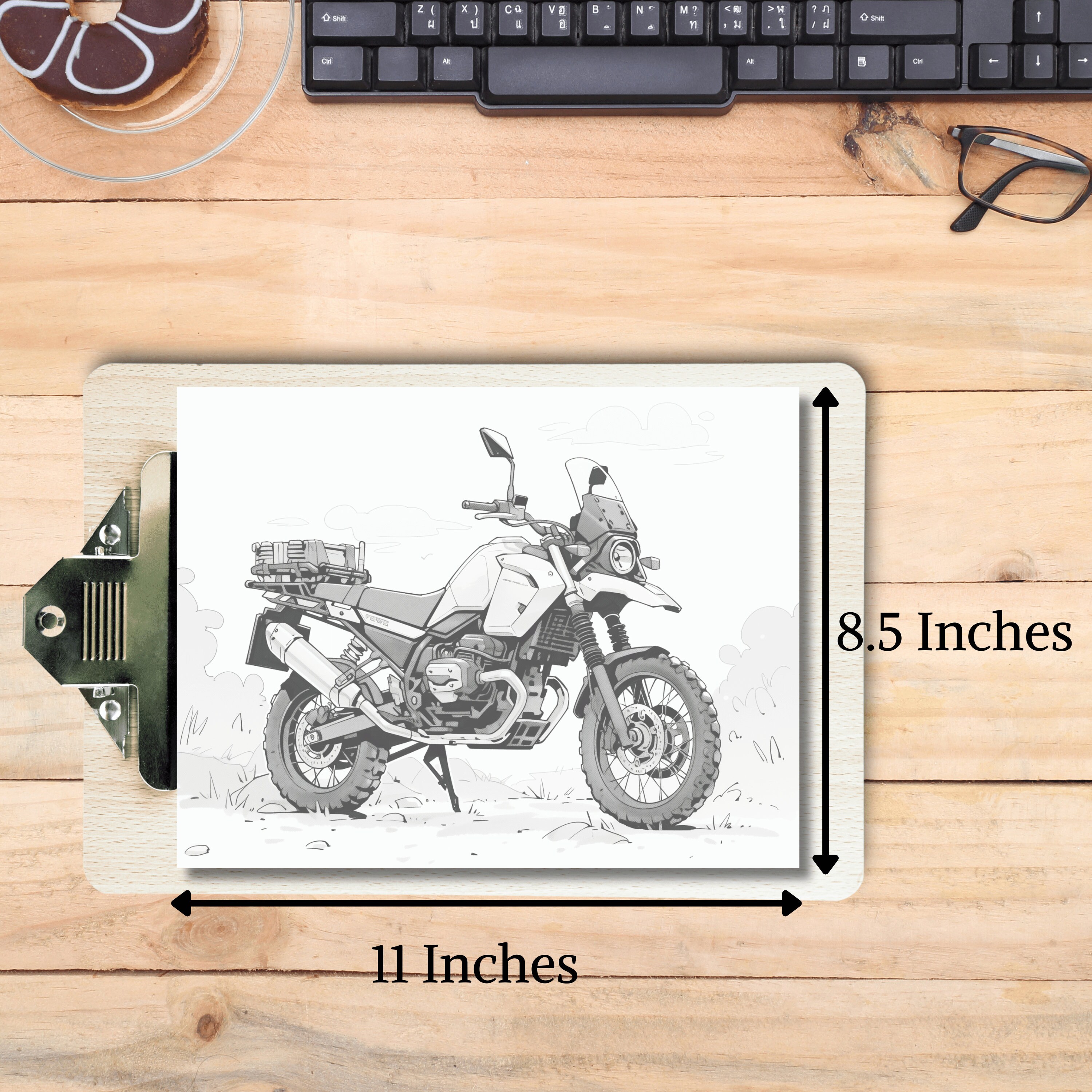 Motorcycle Coloring Book, 20 Pages of Autobike Coloring Book PDF ...