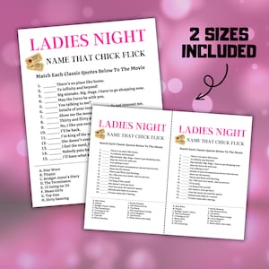 Ladies Night Name That Chick Flick Game | Movie Matching Game | Girls ...