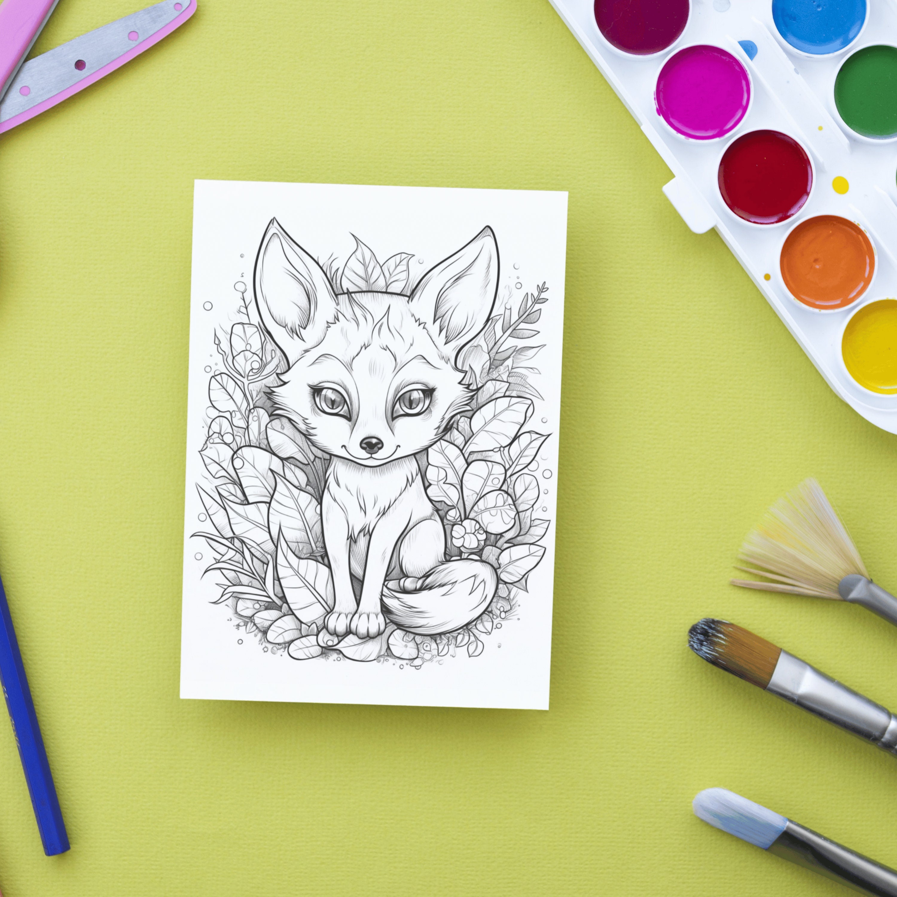20 Adorable Baby Fox Grayscale Coloring Pages: Fun for All Ages, Color ...