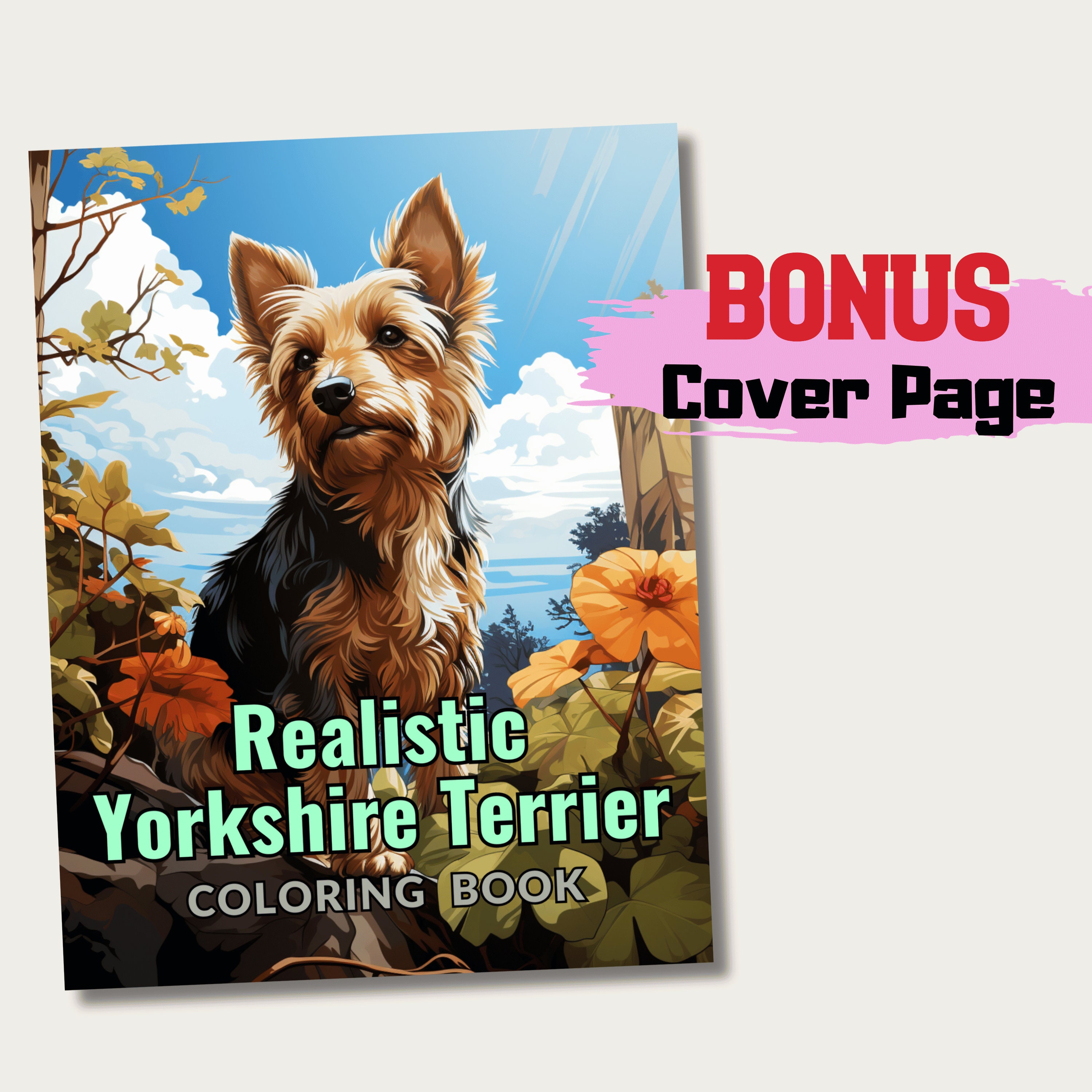 Realistic Yorkshire Terrier Coloring Book, 20 Yorkshire Terrier ...