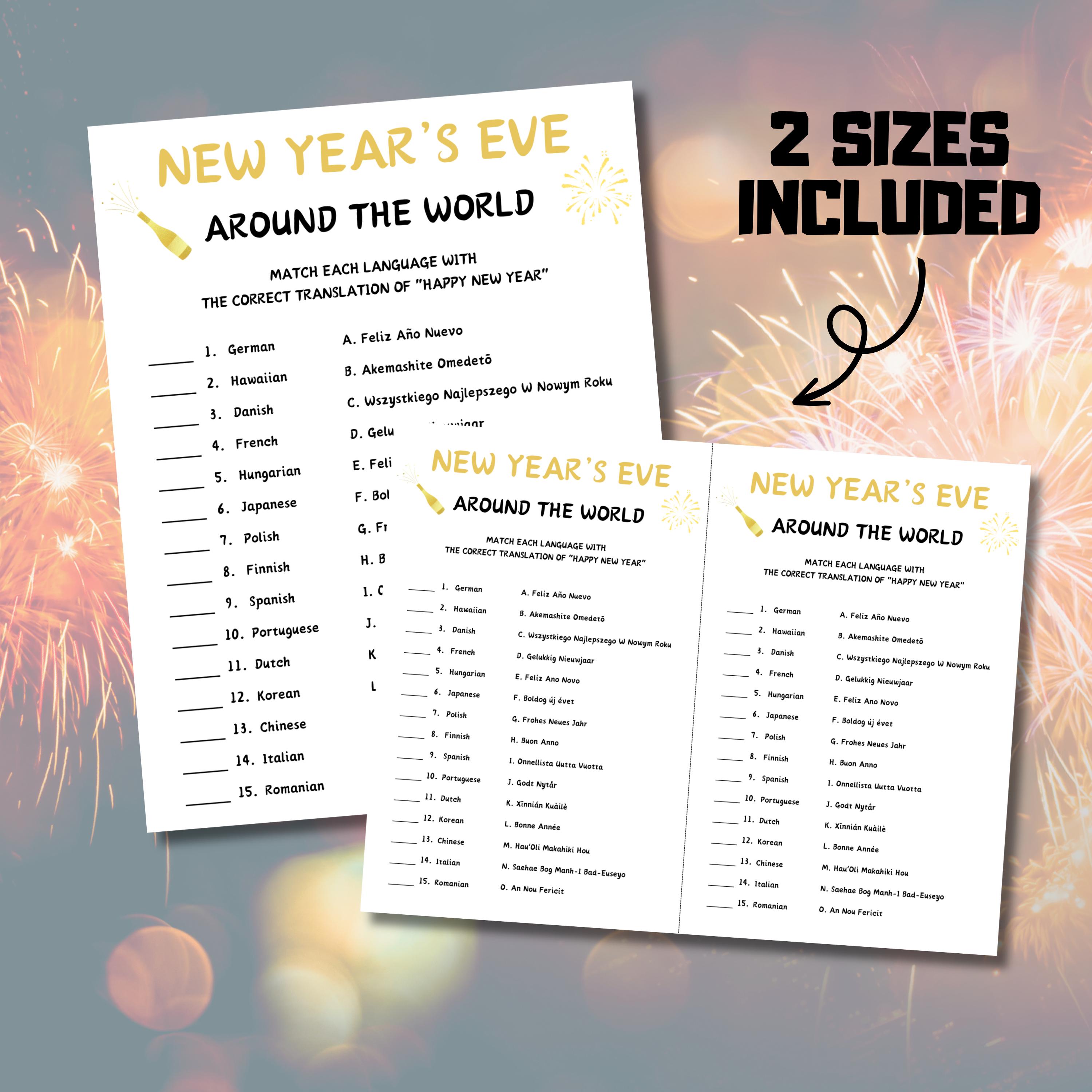 New Year's Eve Around the World Game | Happy New Year Around the World ...