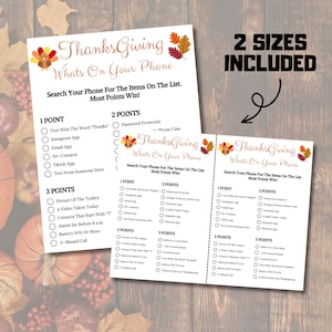 Thanksgiving Whats on Your Phone Game | Thanksgiving Party Games ...