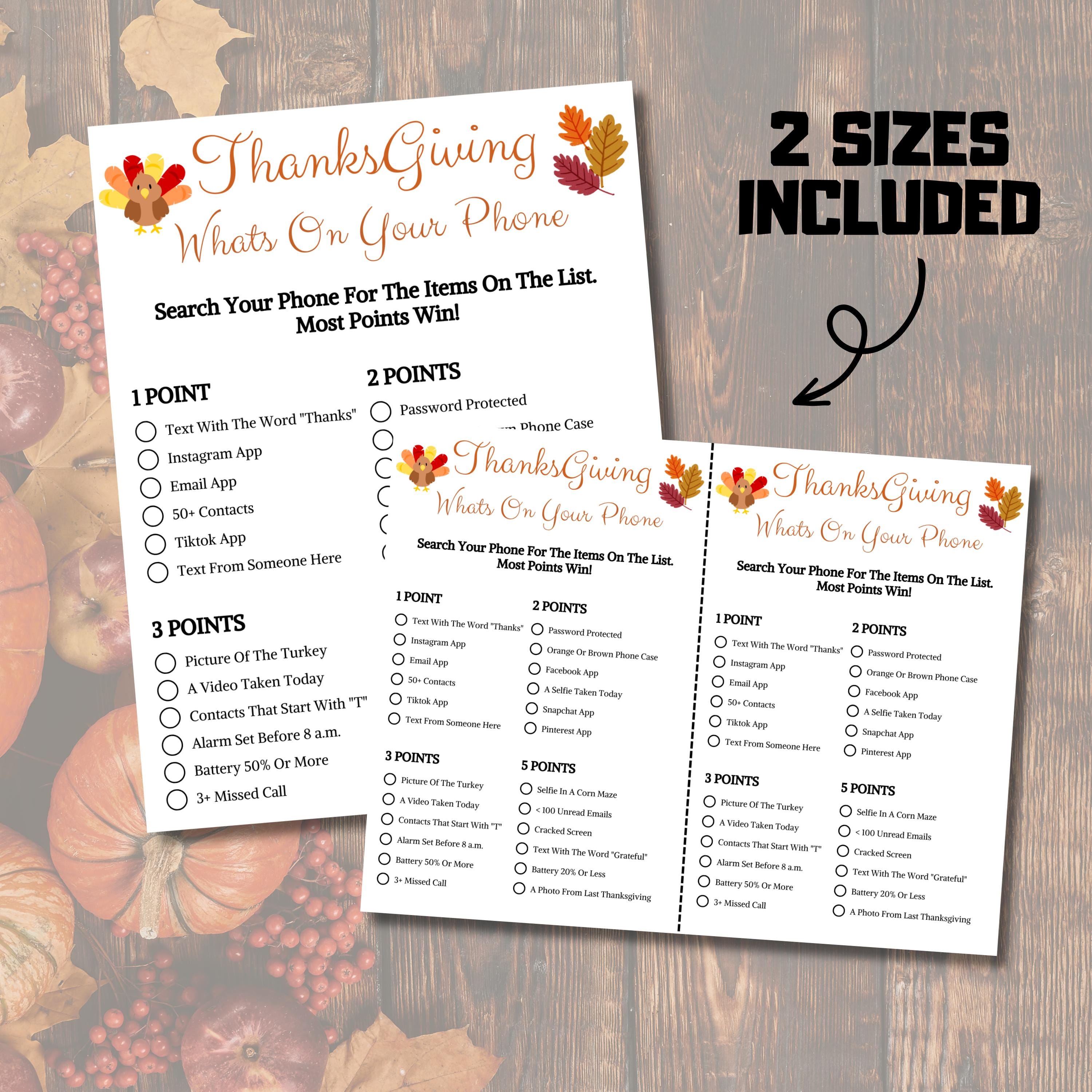 Thanksgiving Whats on Your Phone Game | Thanksgiving Party Games ...