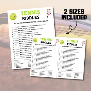 Tennis Riddles Game | Printable Tennis Riddle Me This Games | Tennis ...