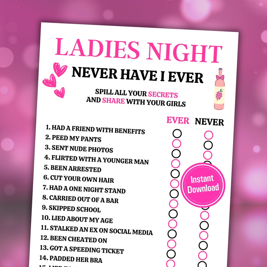 Ladies Night Never Have I Ever Game | Ever or Never Game | Girls Night ...