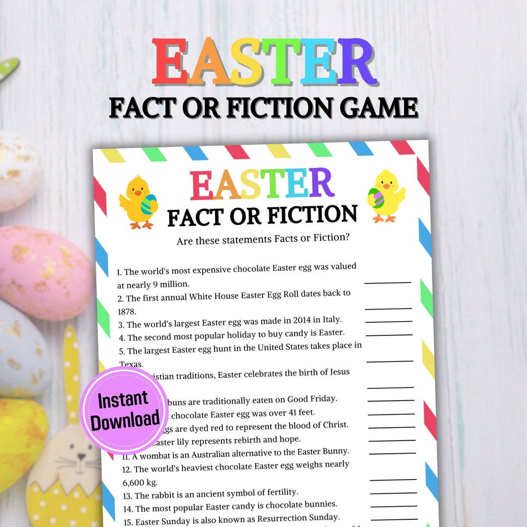 Easter Fact or Fiction Game | Easter True of False Game | Printable ...