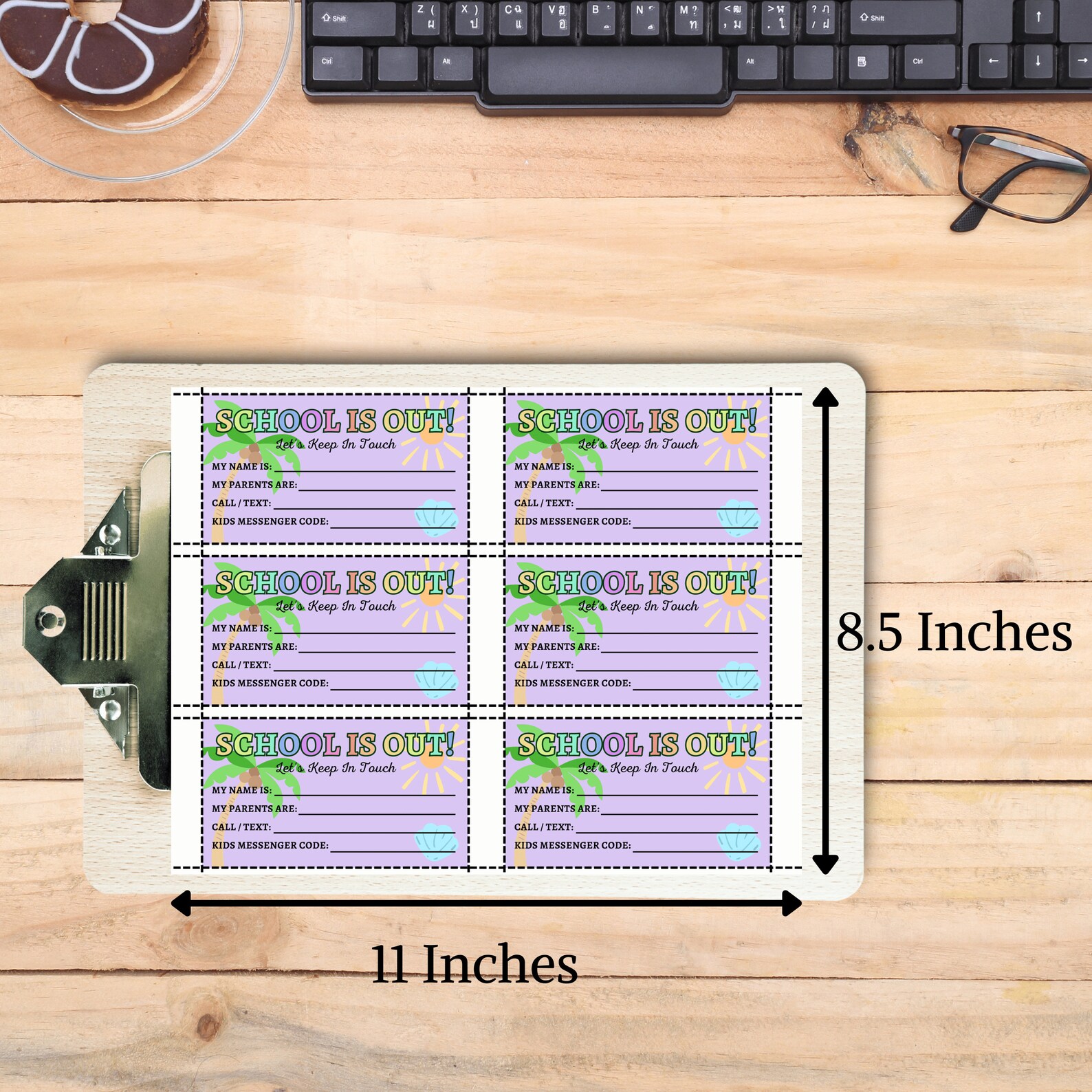 Editable Kids Contact Card, End of School Cards for Kids, Keep in Touch ...