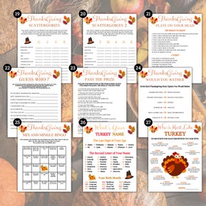 Thanksgiving Games Bundle | 30 Party Games MEGA Bundle | Friendsgiving ...
