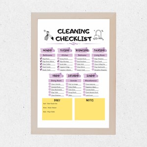 Editable Cleaning Checklist Cool Color Tone, Editable Cleaning Schedule ...