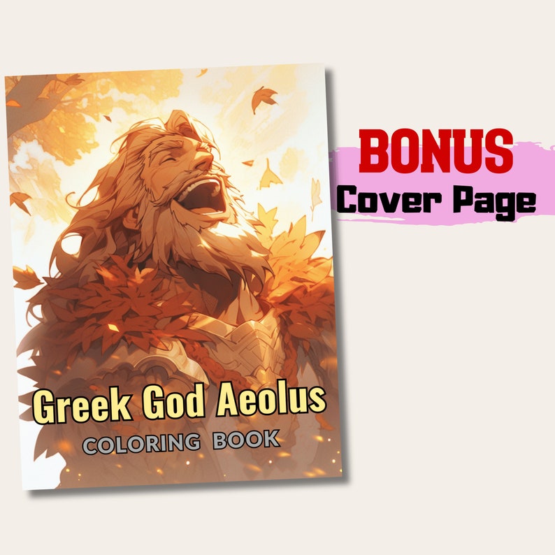 20 Pages Greek God Aeolus Grayscale Coloring Book, Stress Relieving ...