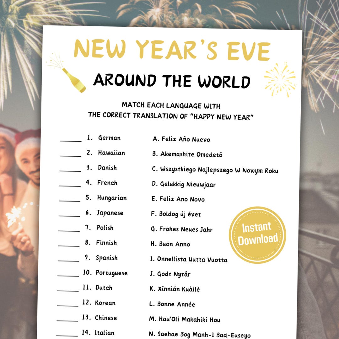 New Year's Eve Around the World Game | Happy New Year Around the World ...