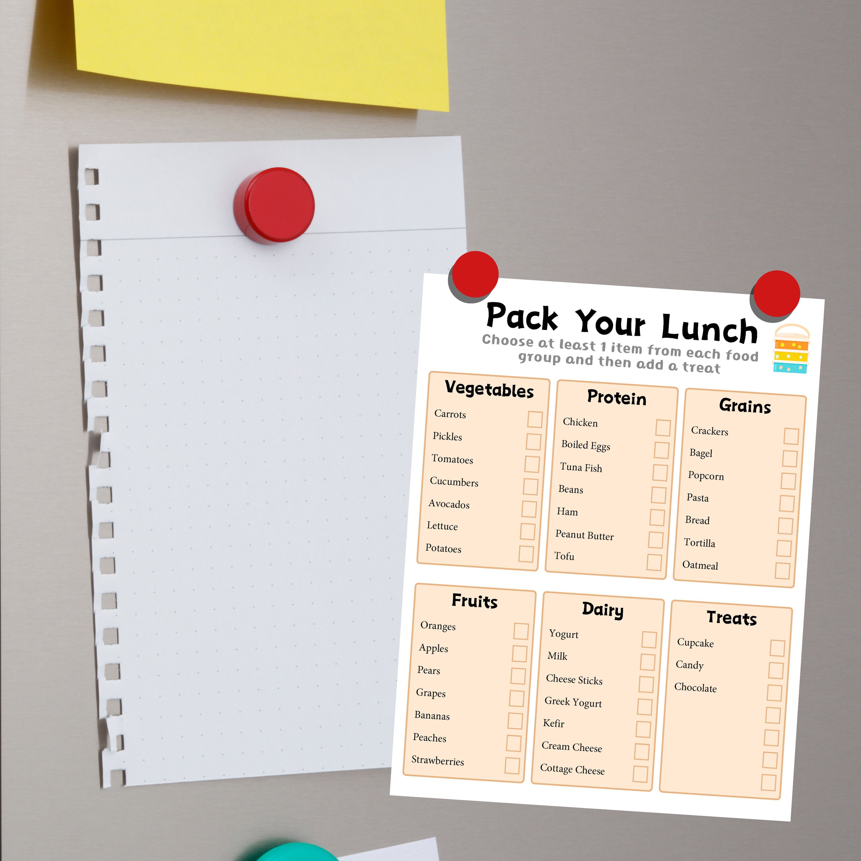 Pack Your Lunch Checklist Warm Color Tone | Pack Your Own Lunch ...