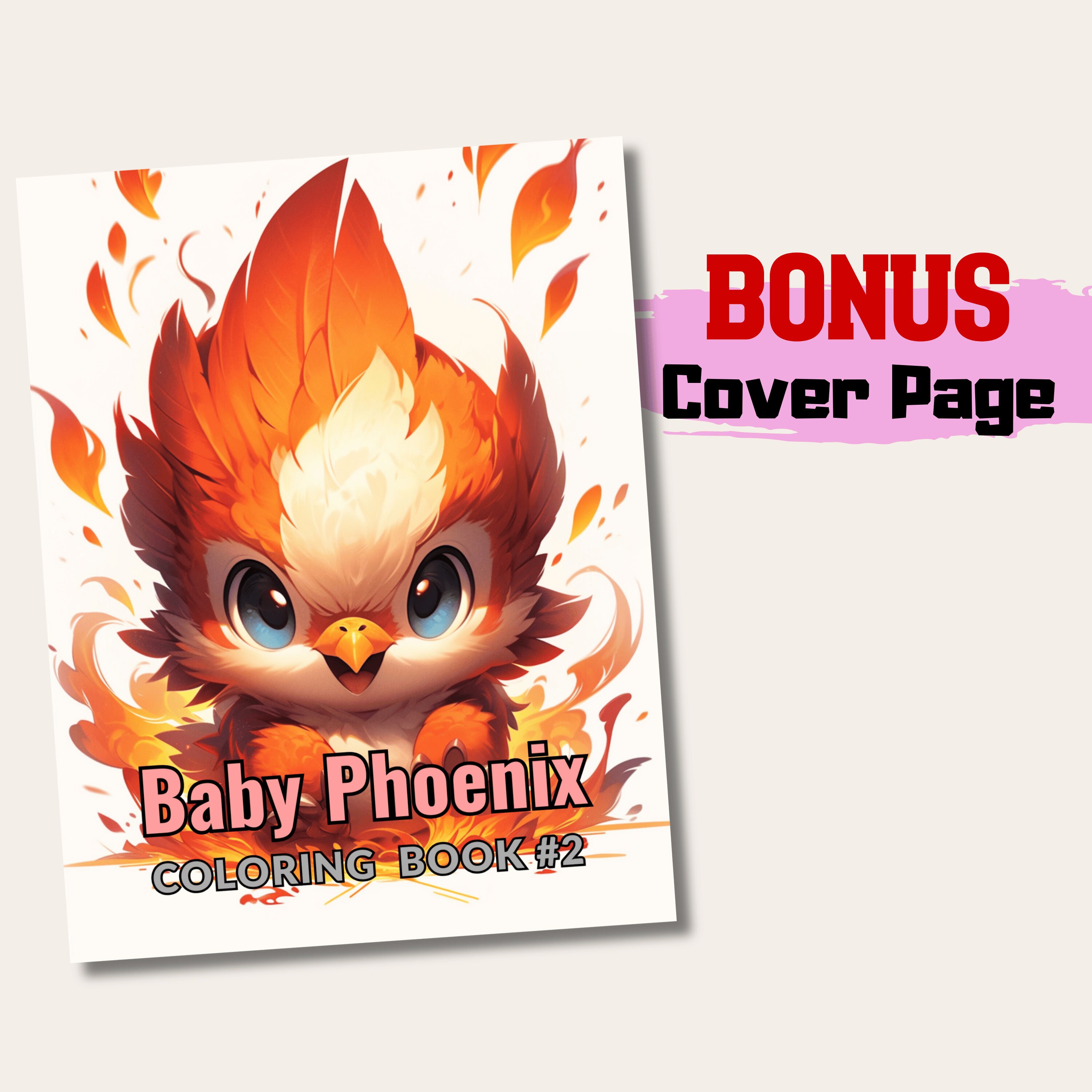 20 Cute Baby Phoenix Grayscale Coloring Book Unique Gift Idea - Etsy