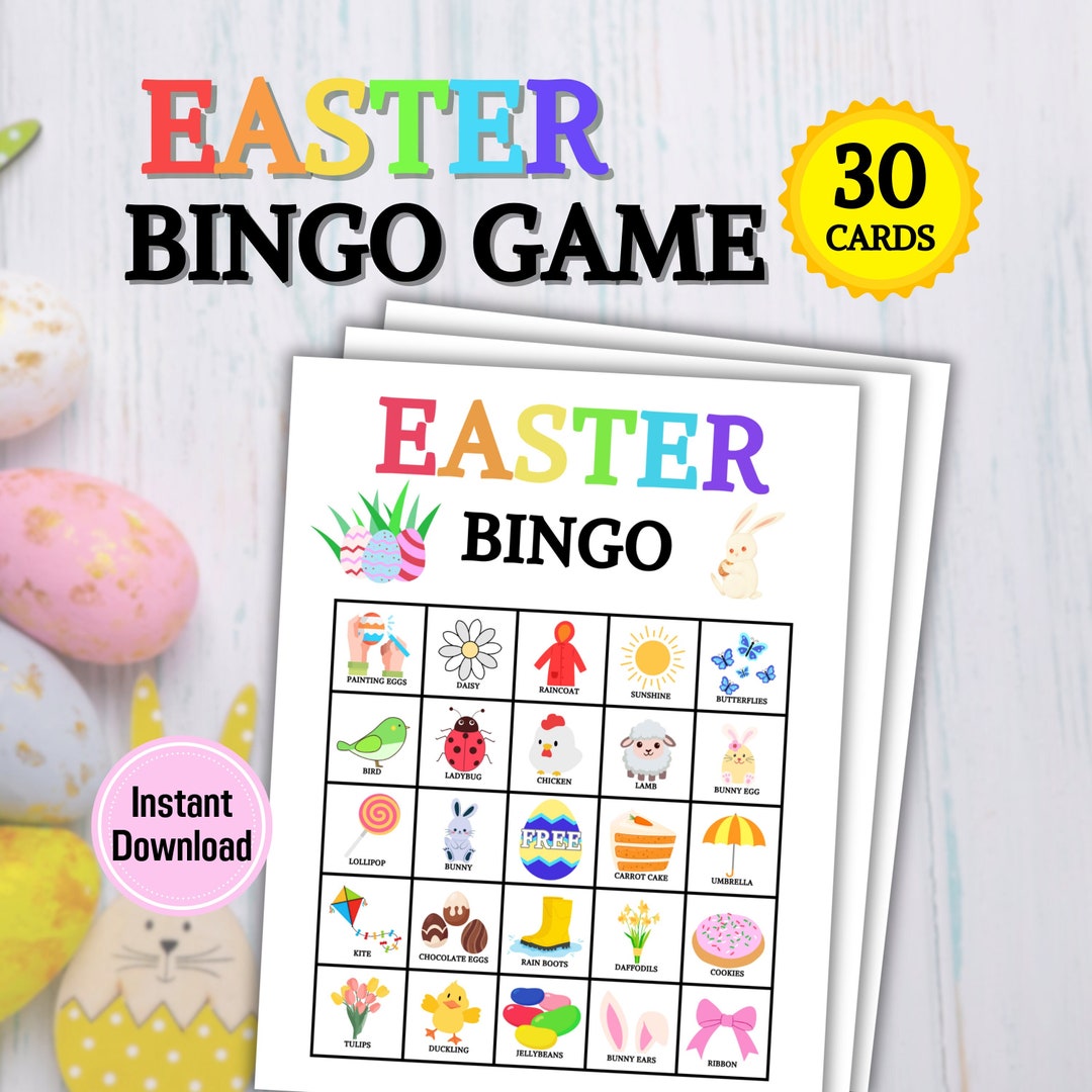 30 Easter Bingo Cards Game | Easter Bingo Game Activity for Kids and ...
