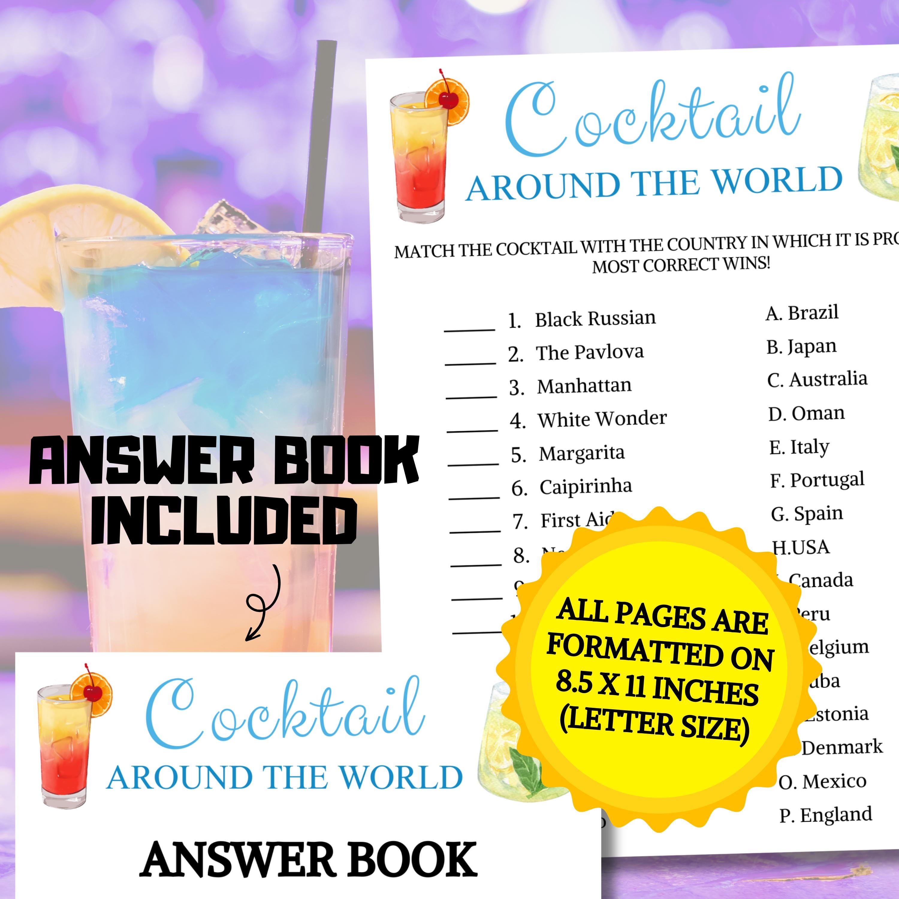 Cocktail Around the World Game Printable Cocktail of the World Games ...