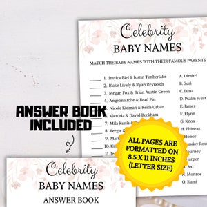 Celebrity Baby Names Baby Shower Game | Guess Celebrity Baby | Baby ...